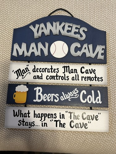 Wooden Handcrafted New York Yankees Man Cave Sign!!!!!! | eBay