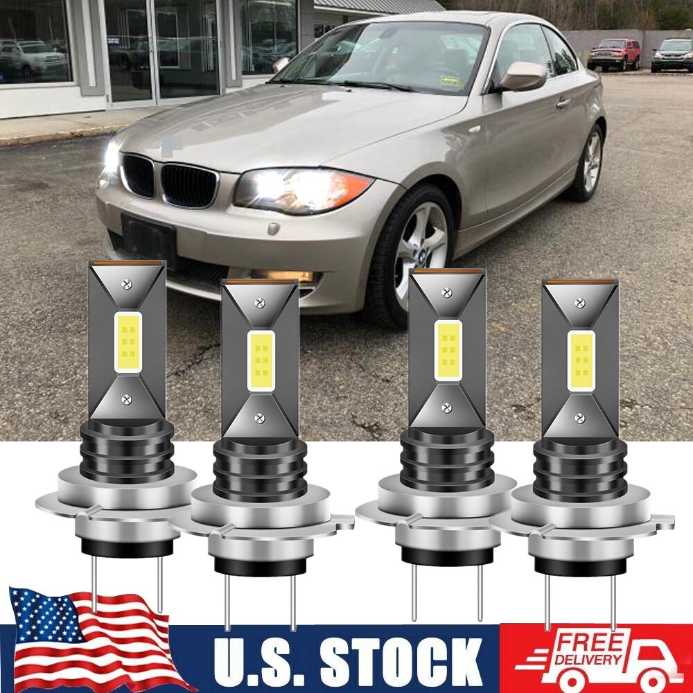 For BMW 128i 135i 2008-2013 - Bright 6000K LED Headlight Bulbs High ...