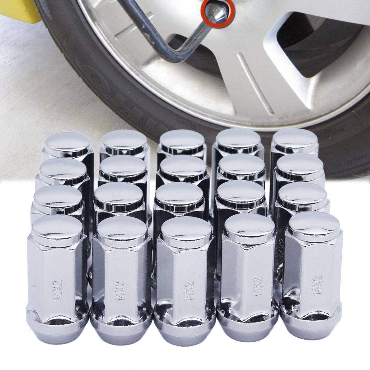 Napa Wheel Nuts Set Of 20 Veritek 14x1.5mm Black Wheel Lug Bolts For ...