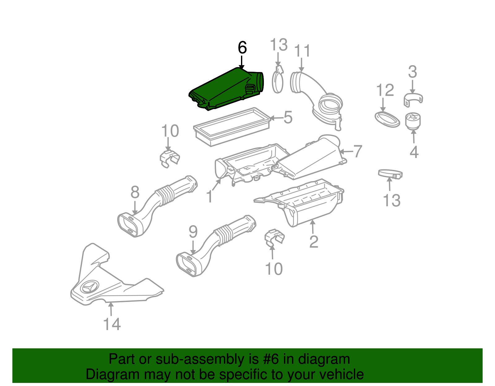 Genuine OEM Air Cleaner Cover for MERCEDES 1560940406 for sale online ...