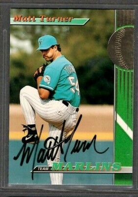 1993 Topps #27 Matt Turner Florida Marlins Baseball Card Signed ...