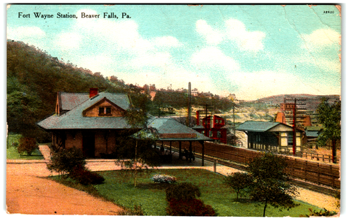 Postcard Fort Wayne Train Station Beaver Falls, PA | eBay