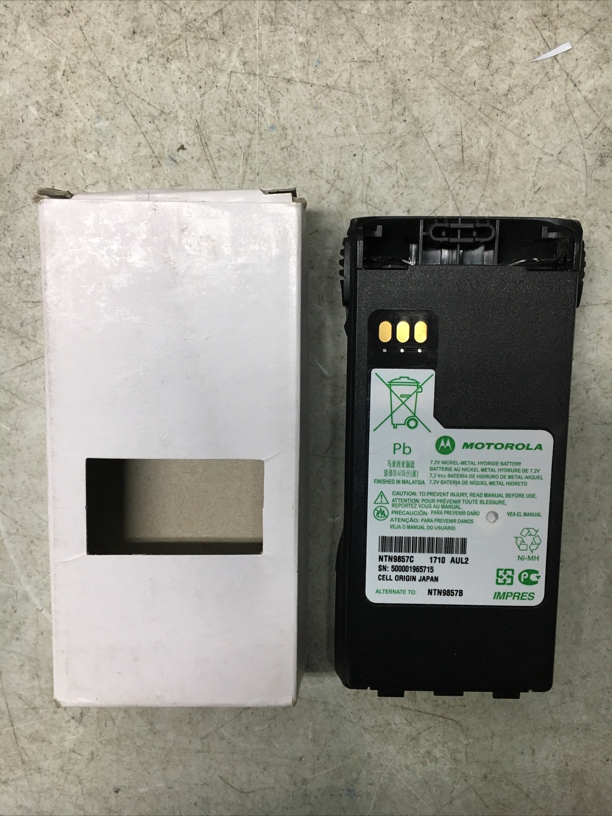 Motorola NTN9857C 2000 mAh Impres Battery NiMH FM 4weg4 for sale online ...