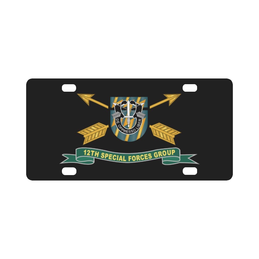 License Plate - Army - 12th Special Forces Group - Flash w Br - Ribbon ...