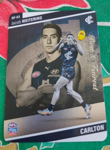 2024 AFL Teamcoach Carlton Blues Jacob Weitering BF-03 Best & Fairest ...