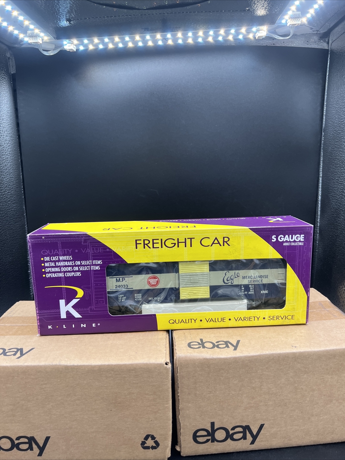 K-Line American Flyer K511-011 MP boxcar 24033 Mopac Eagle S Missouri ...