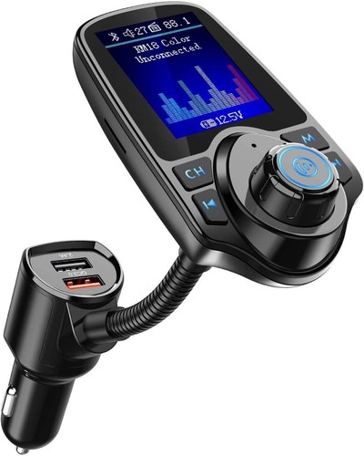 Nulaxy [Upgraded Version of KM18] Bluetooth FM Transmitter 1.8" Color ...