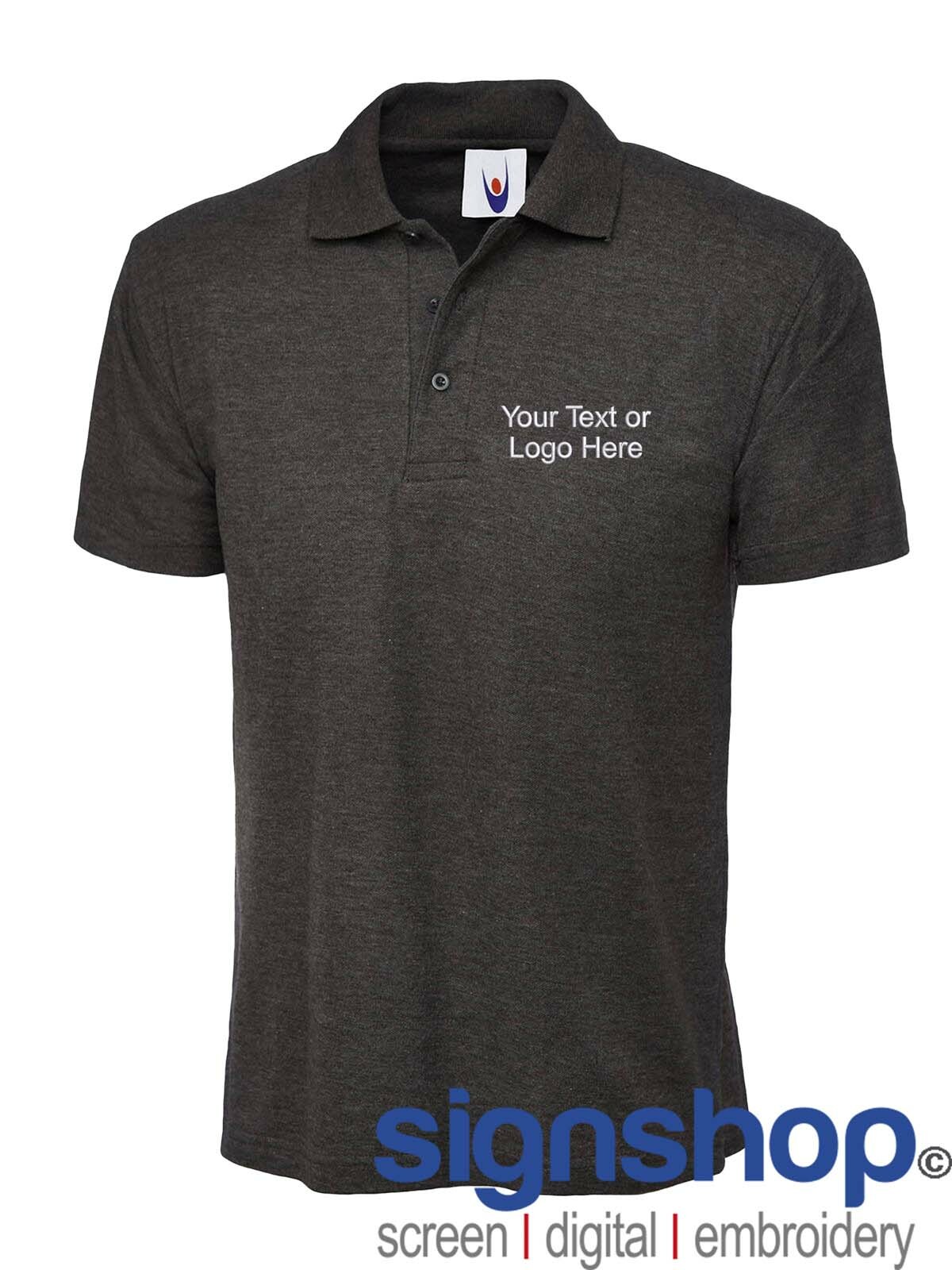 UC101 Custom Embroidered Polo Shirt Text or Logo Free Setup + 2 Lines ...
