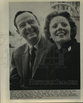 1960 Press Photo John Charles Daly and Virginia Warren obtain marriage ...