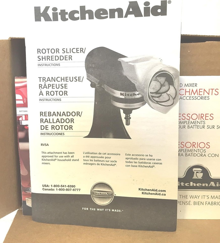 KitchenAid RVSA Rotor Slicer W/Shredder Attachment Parts for Stand ...