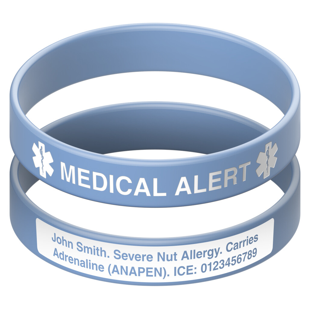 Medical Alert Engraveable Silicone ID Wristband (outside engraving ...