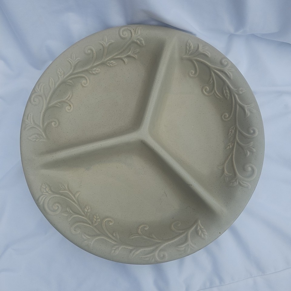 Divided Serving Dish/Platter W/ Raised Leaf Design | eBay