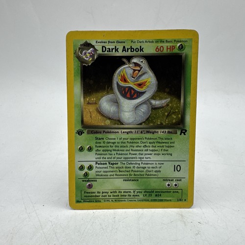 Dark Arbok Pokémon Card Team Rocket 2/82 Unlimited Holo Rare Vintage ...