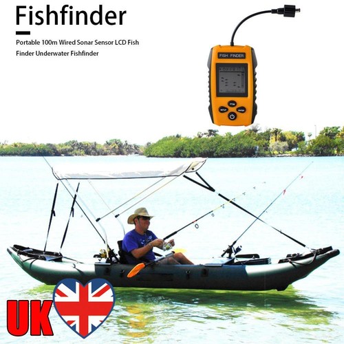 Portable LCD Wired Sonar Sensor Fish Finder Depth Locator Underwater ...