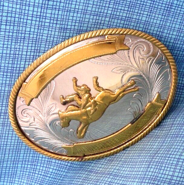 Rodeo Cowboy Bronc Rider Belt Buckle Western German S… - Gem