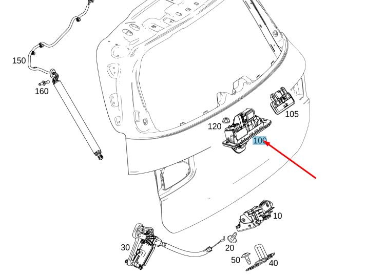 MERCEDES-BENZ GLB X247 Heckklappenentriegelungsgriff A1667500493 NEU ...