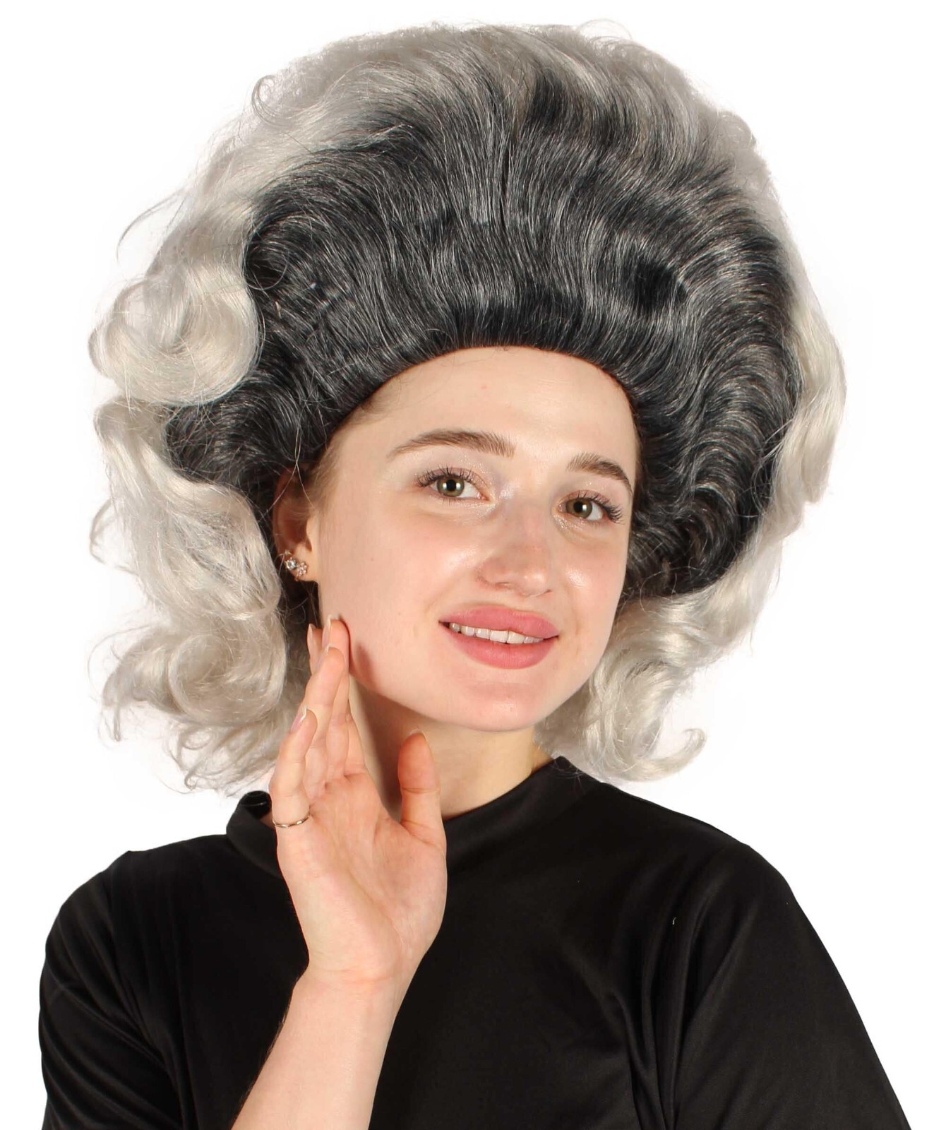 Adult Unisex Drag Queen Grey-black Beehive Wig, Non-flammable Synthetic ...