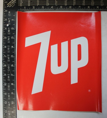 Vintage Meyercord Dri-Mark Large Red 7-UP 7up Vinyl Sticker Decal 10.5 ...