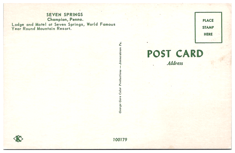 Seven Springs Champion PA Motel Lodge Resort Pennsylvania Postcard | eBay