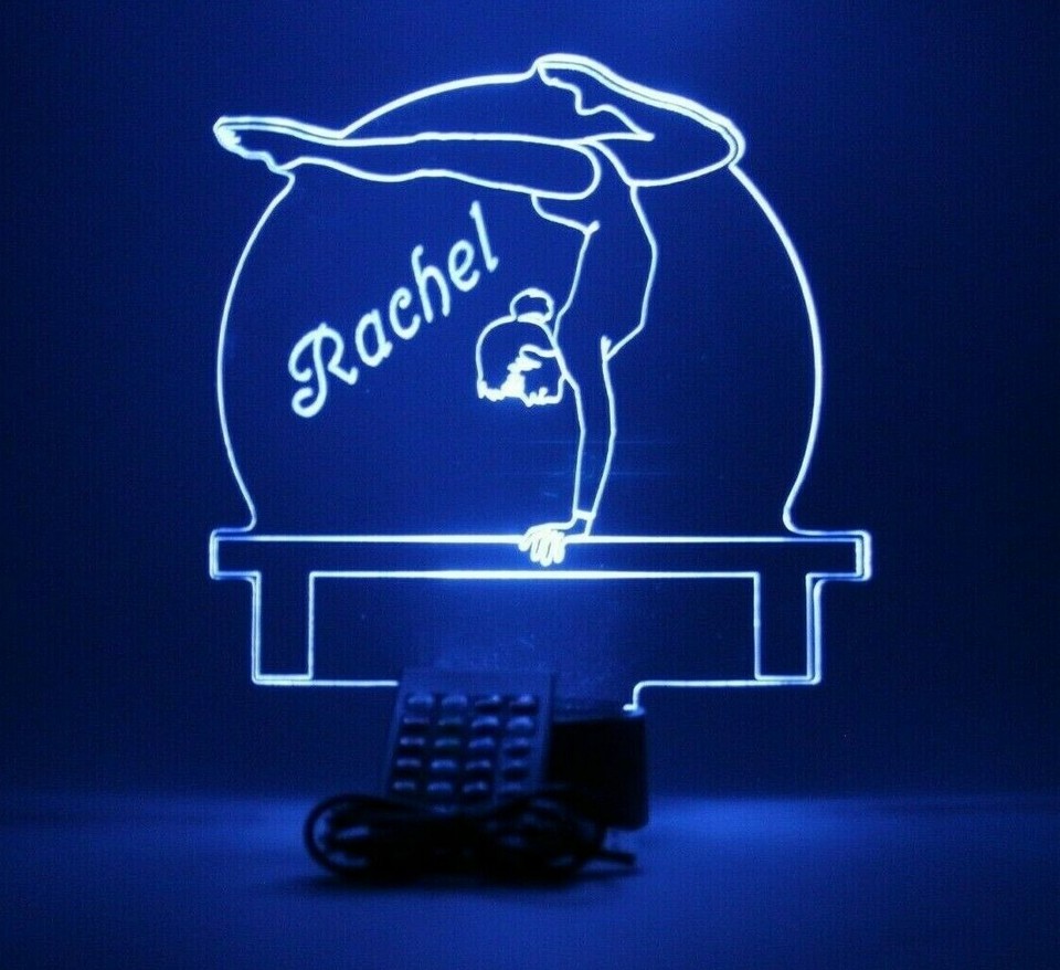 Gymnast on Beam Night Light Up Lamp LED Personalized Gymnastics Light W ...