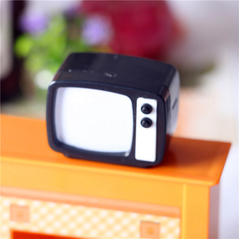 1:18 Scale Dolls House Miniatures Vintage Old Pocket TV Television ...