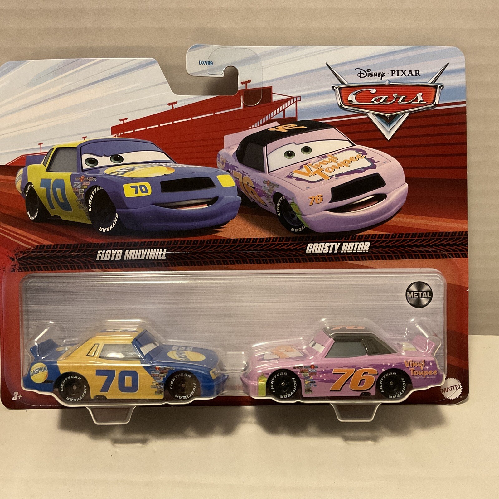 NEW 2 Pack - Disney Cars METAL Mattel Toys - Floyd Mulvihill & Crusty Rotor