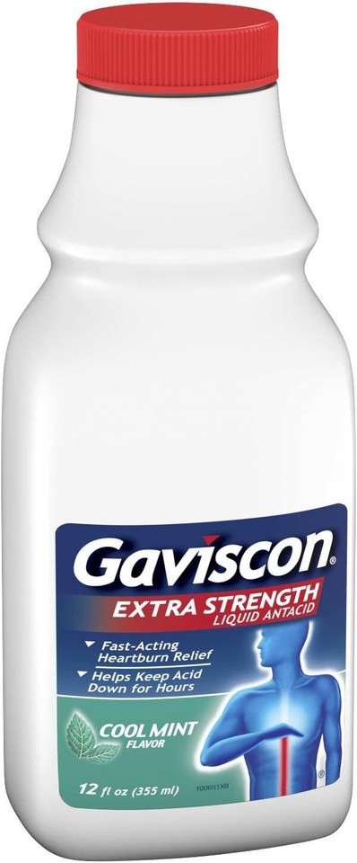 Gaviscon Extra Strength Cool Mint Liquid Antacid For Fast-Acting ...