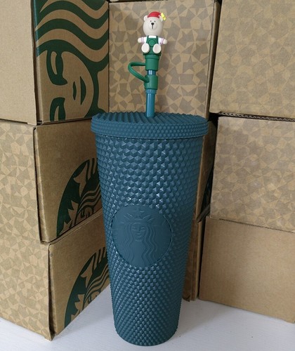 Starbucks Blackish Green Plastic Studded Straw Venti Cold Cup With ...