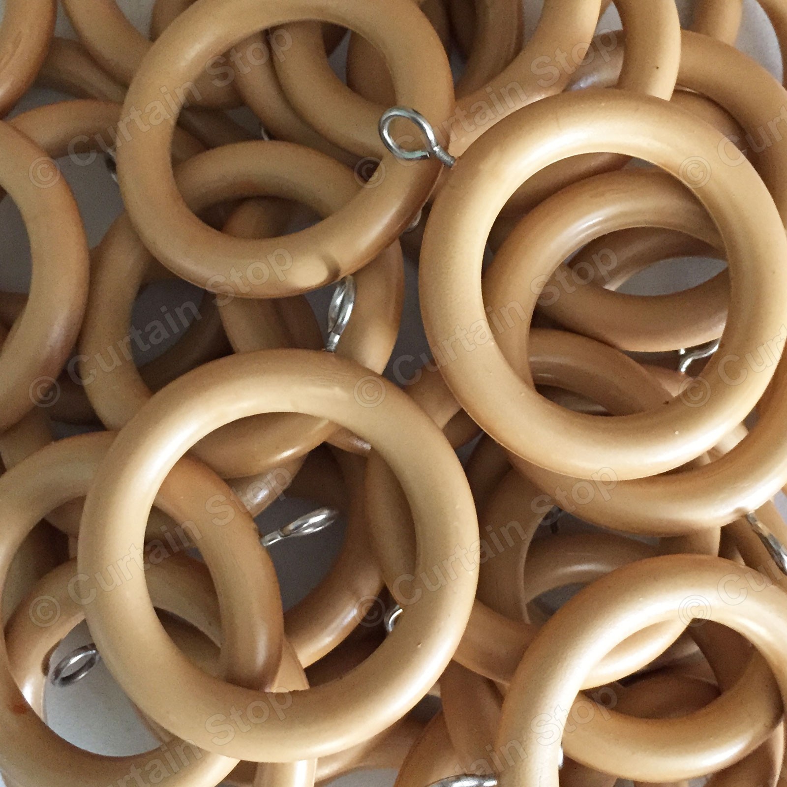 24 Pack Curtain Rings Extra Strong Hooks Hoops to fit 28mm Wood Poles ...