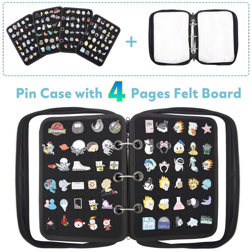 Enamel Pin Display Pages Pin Carrying Case Pins Collection Storage ...