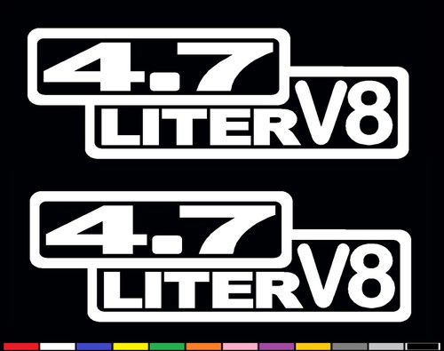 2 V8 4.7 LITER ENGINE DECAL SET 287 CI FENDER BADGES EMBLEM WINDOW ...
