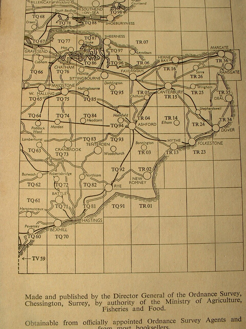VINTAGE 1950s OS ORDNANCE SURVEY LARGE SCALE MAPS WALES, SUSSEX etc ...