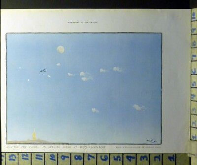 1915 GEORGES SCOTT WATERCOLOR AVIATION TAUBE PLANE SKY PRINT ART ...