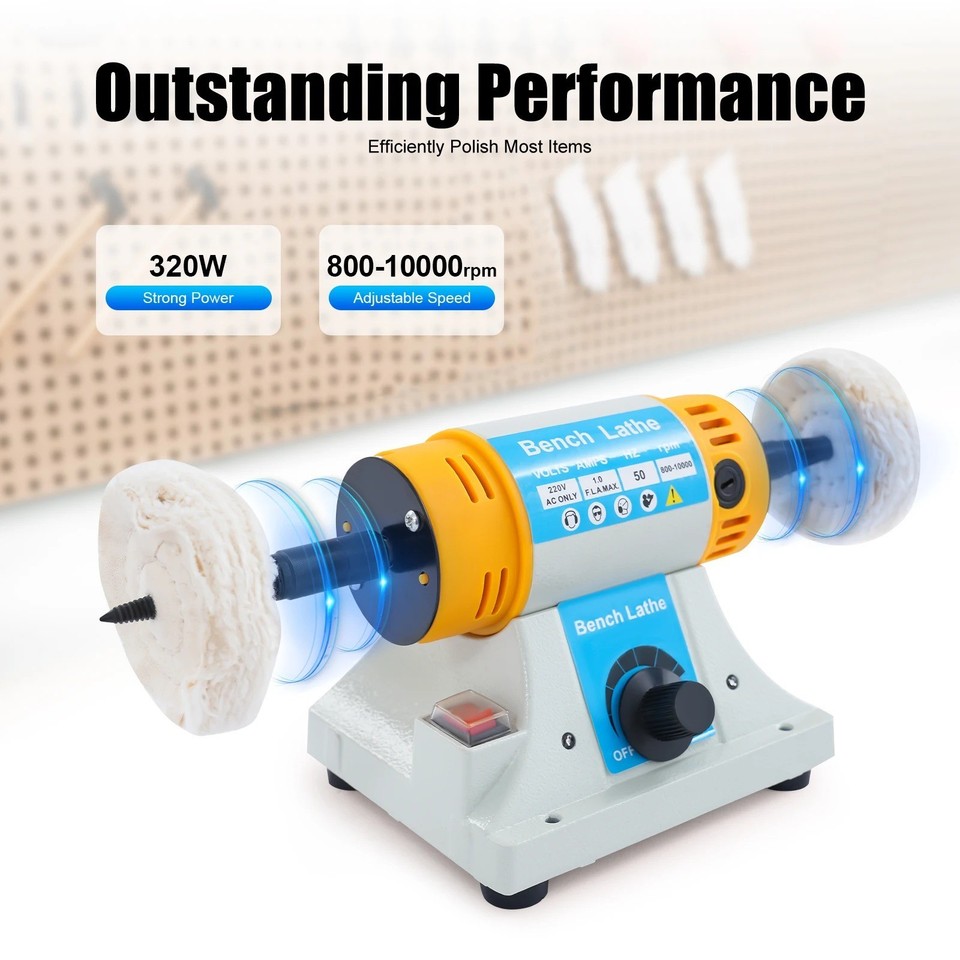 Jewelry Polishing Buffing Machine Mini Bench Grinder Gem Polisher ...