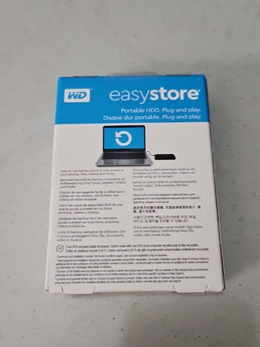 New WD Easystore WDBAJN0010BBK 1TB External USB 3.0 Portable HD Black 718037880136| eBay
