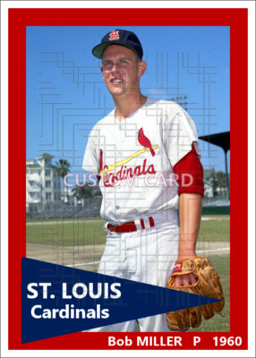 Bob Miller - 1960 St. Louis Cardinals - 2.5 x 3.5 custom card (blank ...