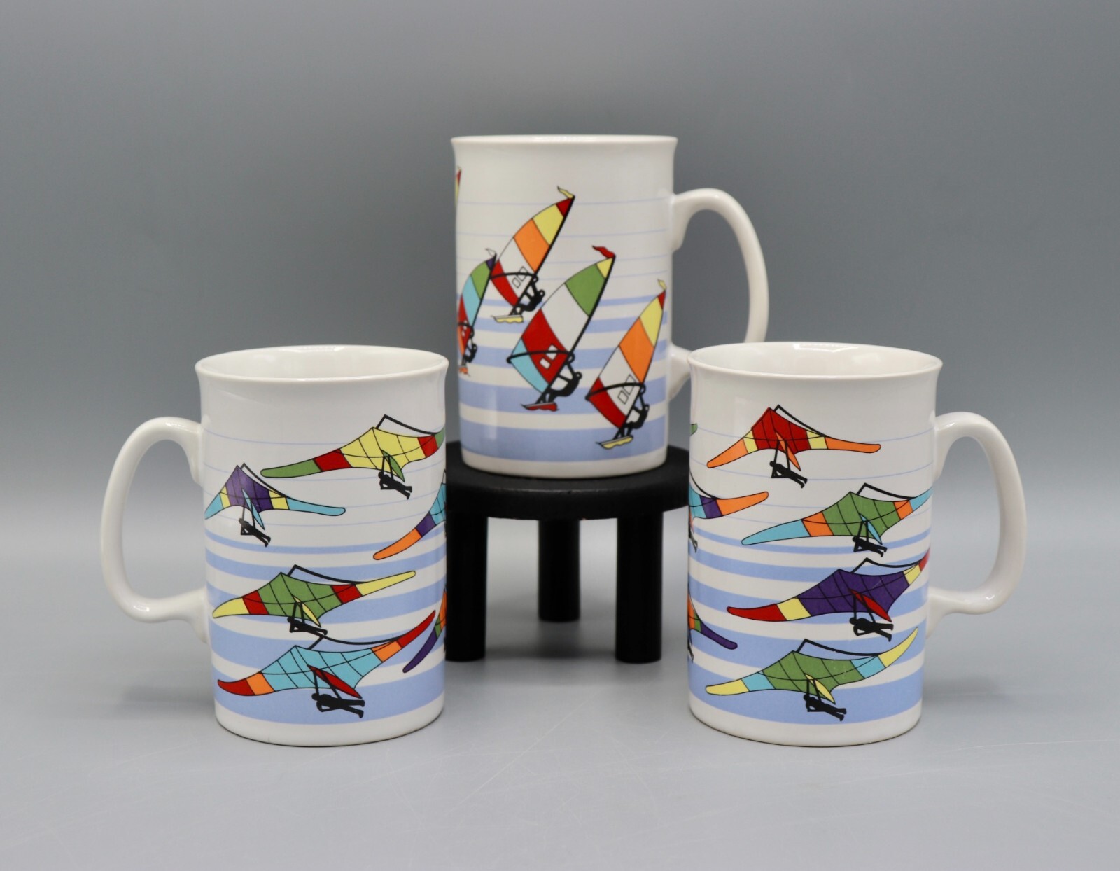 Set of 3 Vintage Dunoon Jack Dadd Hang Gliding Wind Surfing Coffee Mugs ...