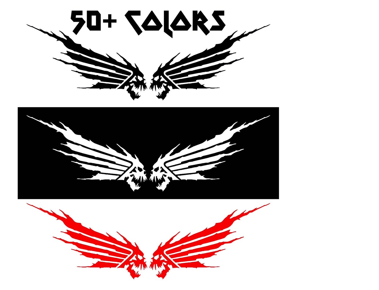 Wings Honda Skull Decal Stickers Set Of 2 For Car Truck Motorcycle ...