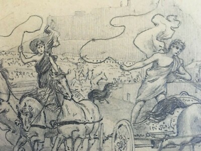 Lead Pencil 19th Century Greece Ancient Rome Chariot Race Colosseum ...