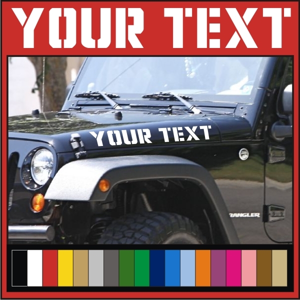 Custom Vinyl Hood Decals Stickers | Fits: Jeep JK JL Wrangler JT ...