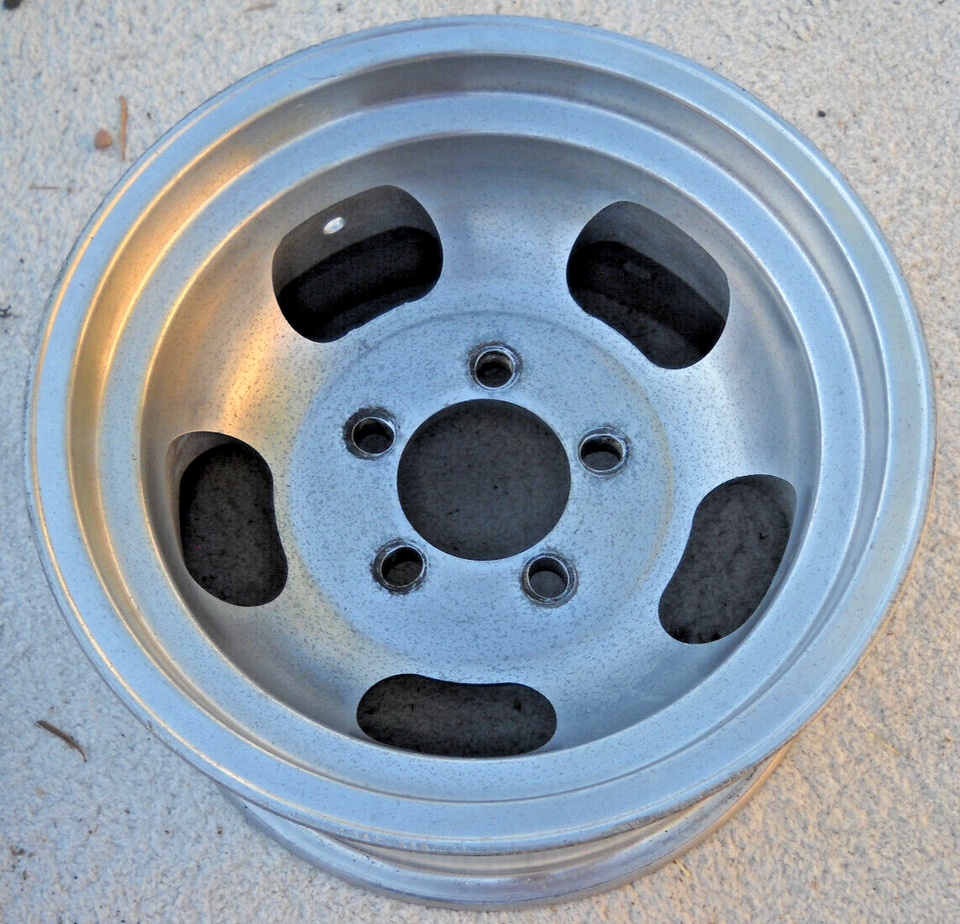 VINTAGE 14"x8" WESTERN WHEEL UNILUG ALUMINUM SLOT MAG WHEEL. 5 x 4.5 ...