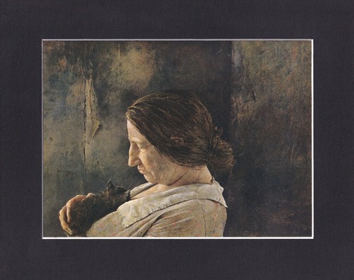8X10 Matted Print Art Picture Andrew Wyeth: Woman with Kitty Cat | eBay