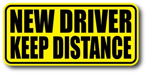 NEW DRIVER KEEP DISTANCE Car Decal Bumper Sticker Quality Diamond Shine ...