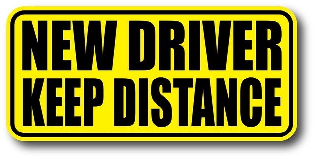 NEW DRIVER KEEP DISTANCE Car Decal Bumper Sticker Quality Diamond Shine ...