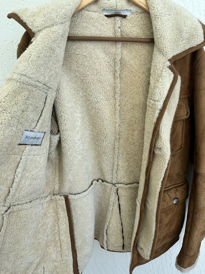 Yves Saint Laurent YSL Suede And Shearling Men’s Coat Sz 50 US Small ...