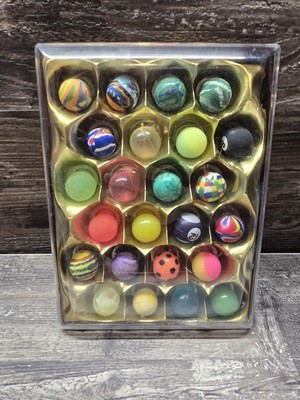 Super Bounce Bouncy Hard Rubber Ball Lot Vintage Lot 24 Swirl Solid ...
