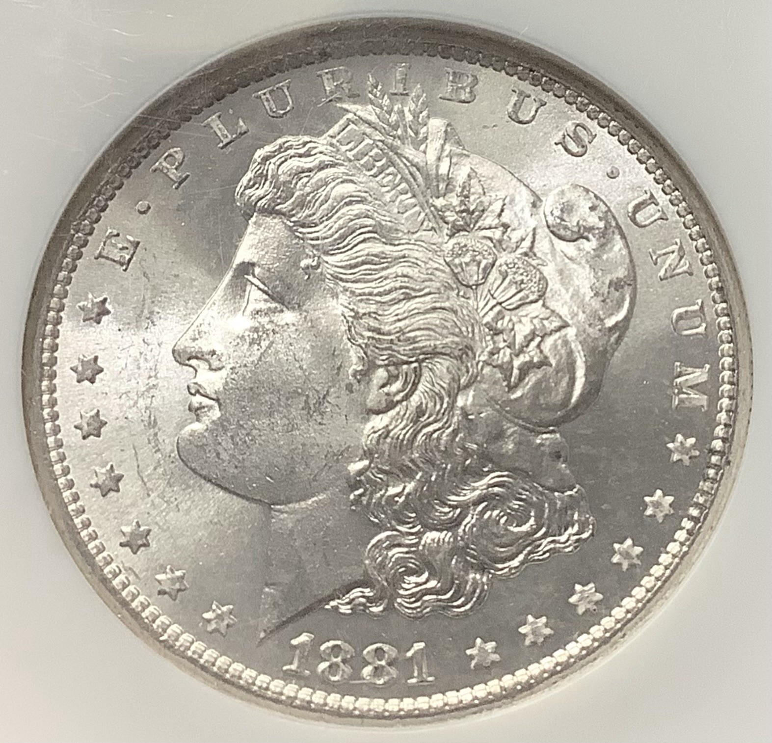 1881-S Morgan Silver Dollar Snow White Gem - NGC MS65 OH Edge of Holder ...