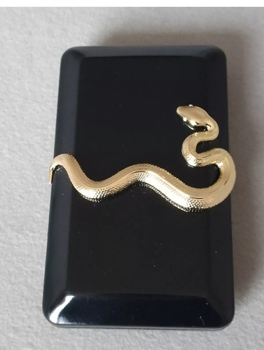 KILIAN Empty CLUTCH CASE Black ENAMEL WITH TWO GOLD SNAKE | eBay