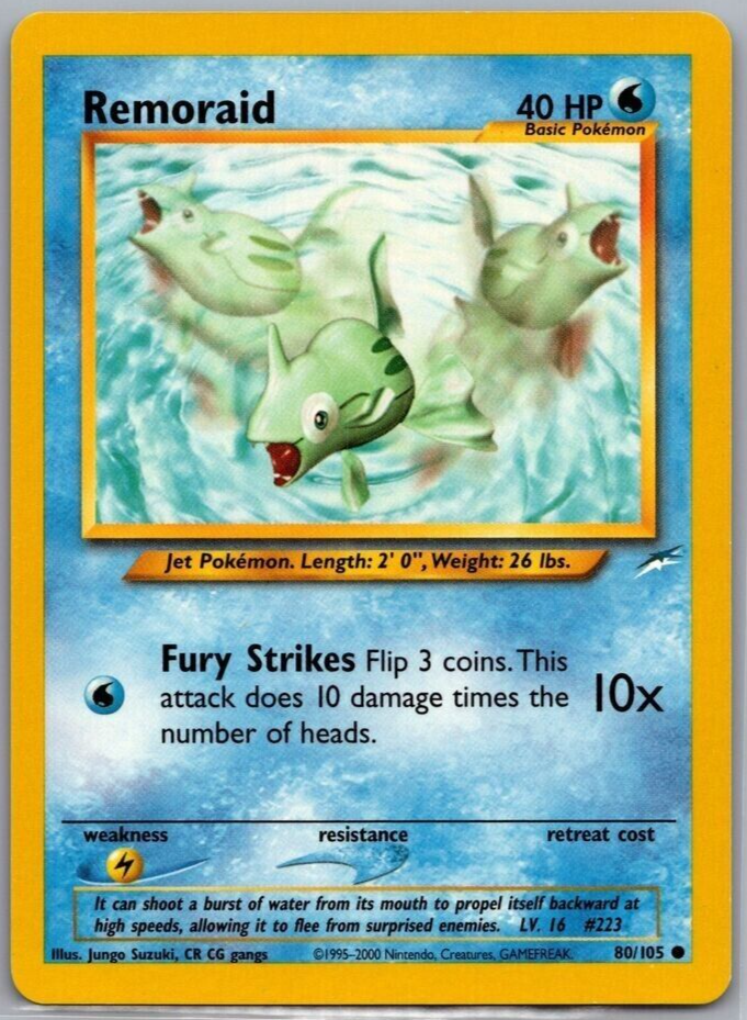 Remoraid Vintage Pokemon Neo Destiny TCG Card 80/105 | eBay