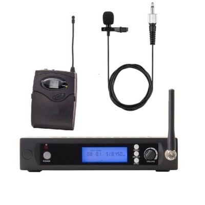 UHF Wireless Microphone System Dual Lavalier Lapel Mic For Shure Vocal ...